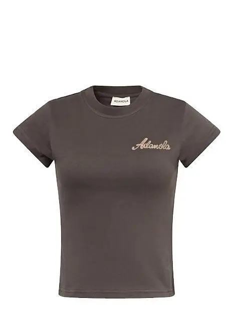 ADANOLA Signature Baby Tee - Coffee Bean