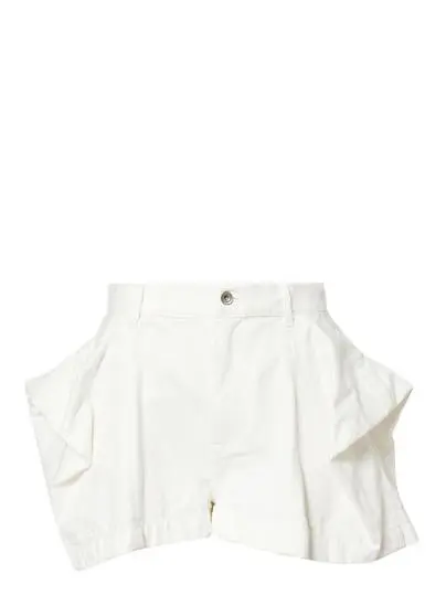 Sacai Sculpted High-rise Denim Shorts - Off White