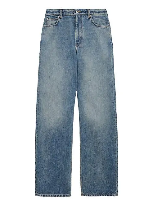 Loewe Faded-wash Straight-leg Jeans - Washed Denim