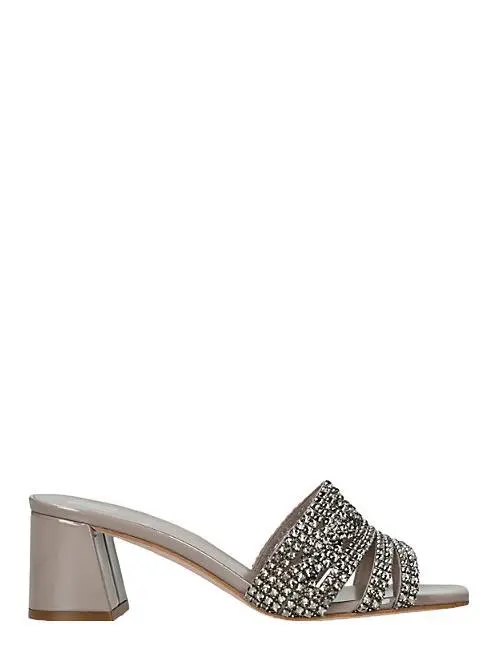 GINA Utah 55 Swarovski® Leather Sandals - Taupe Comb