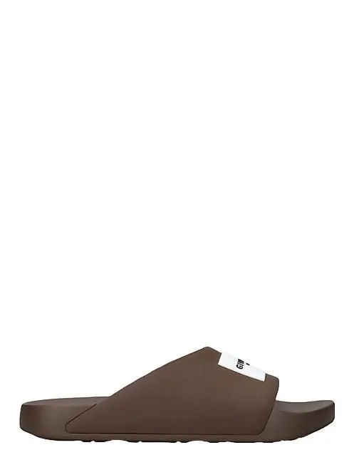 Givenchy Label Rubber Slides - Brown