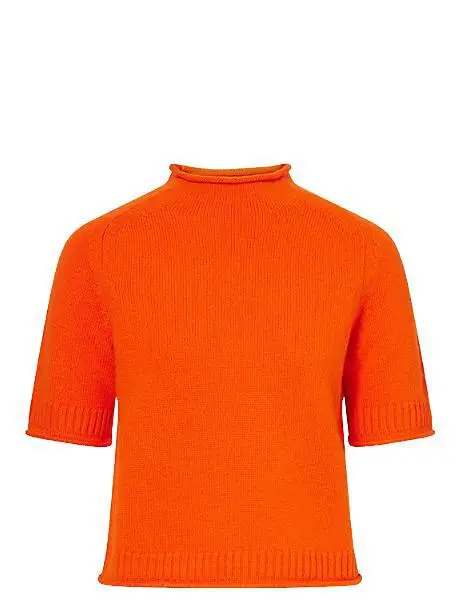 ME+EM High-neck Cashmere Top - Vivid Orange