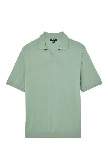 REISS Duchie Open-collar Merino-wool Polo - Light Sage Green