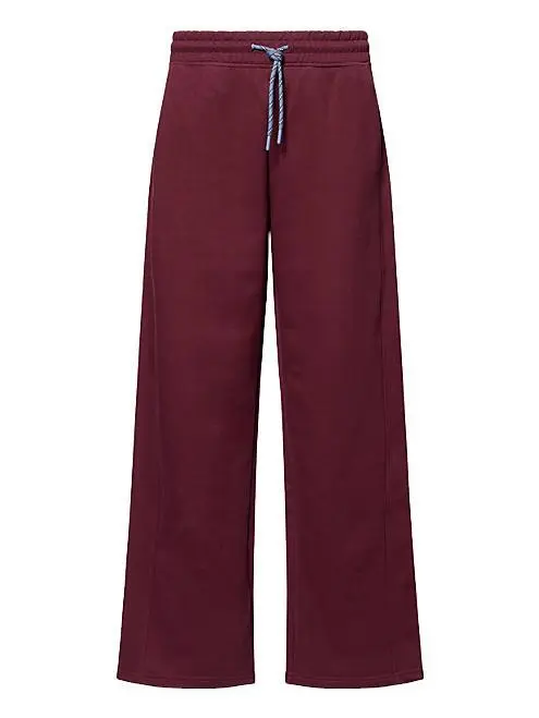 Lounge Logo Embroidery Straight-leg Cotton-jersey Jogging Bottoms - Cherry Lacquer