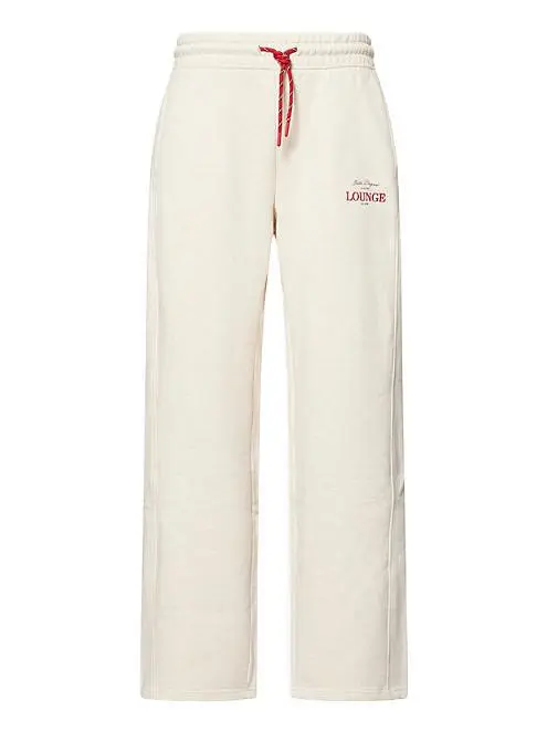 Lounge Logo-embroidered Straight-leg Cotton-jersey Jogging Bottoms - Oat Marl