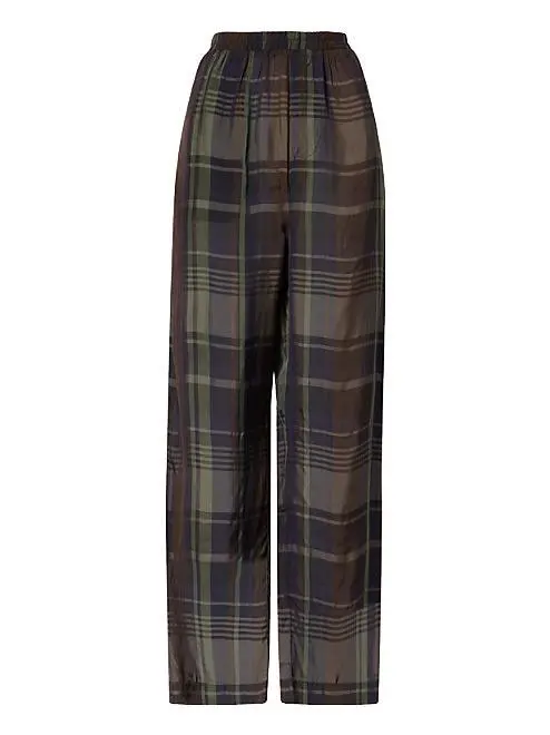 THE FRANKIE SHOP Check-print Woven Trousers - Navy Tartan