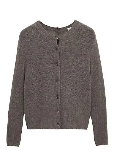 Loewe Ribbed Long-sleeve Cashmere Blend Cardigan - Taupe