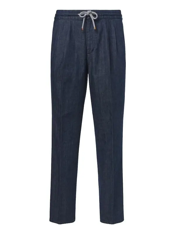 Brunello Cucinelli Pleated Straight Jeans - Blue