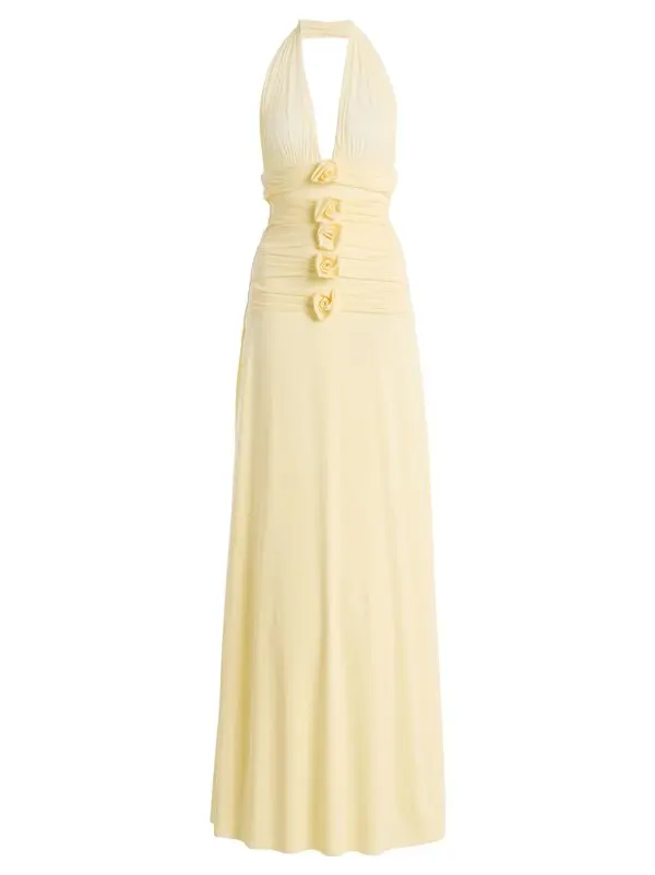 MAYGEL CORONEL Villadiego Jersey Maxi Dress - Ivory