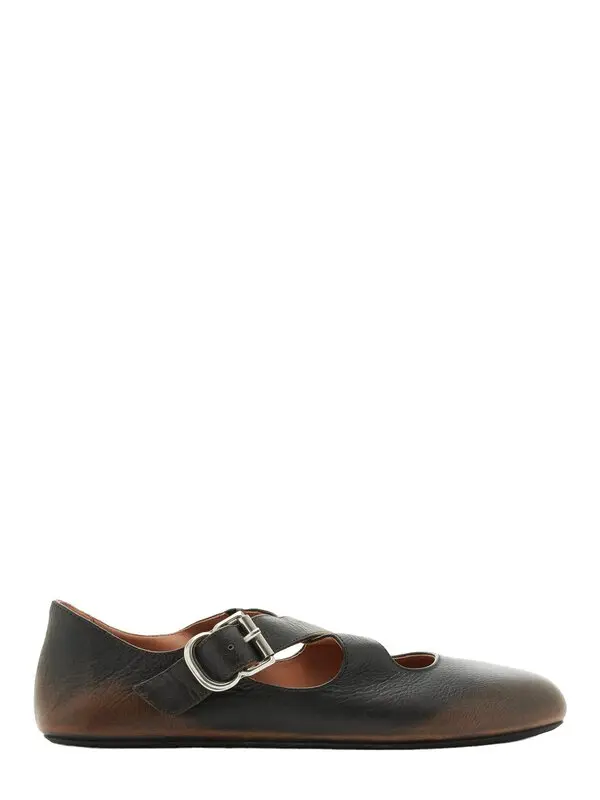 Alaïa Criss-cross Leather Ballet Flats - Brown
