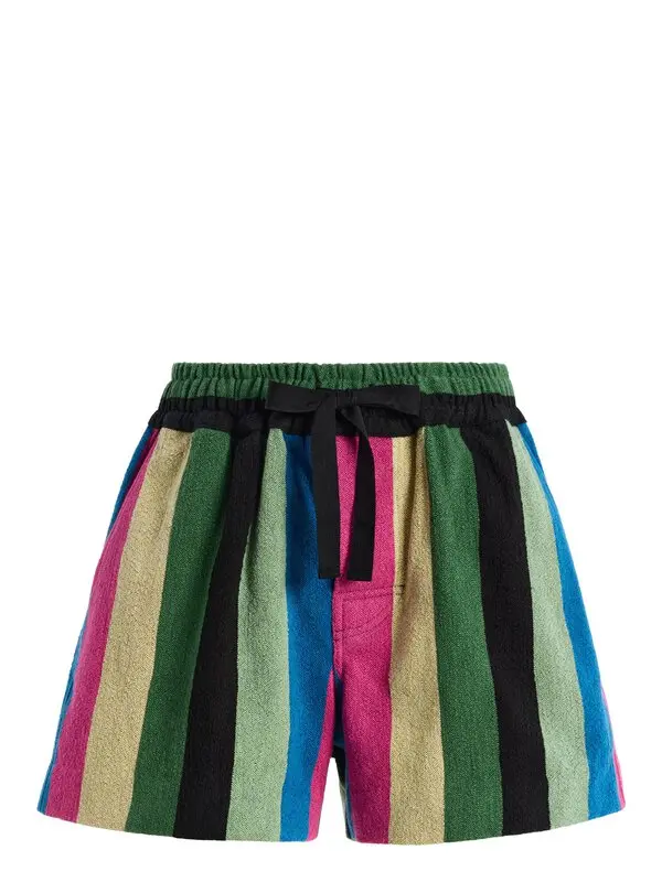 MARRAKSHI LIFE Striped Cotton Shorts - Multi