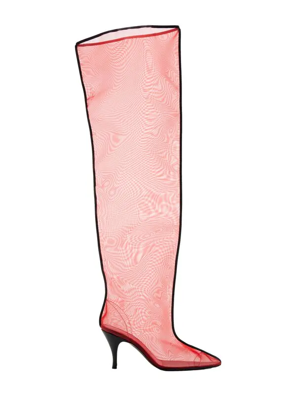 HERBERT LEVINE Drawing A Blank Mesh Over-the-knee Boots - Red