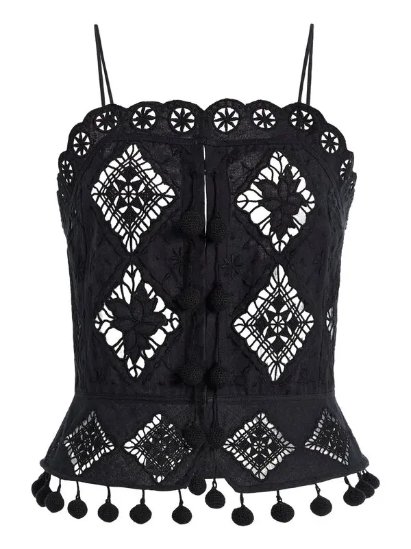 Isabel Marant Étoile Nelissy Cotton-linen Top - Black