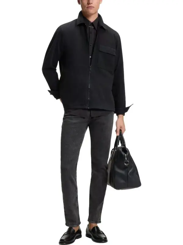 BOSS Straight-leg Jeans With Tonal Topstitching - Grey