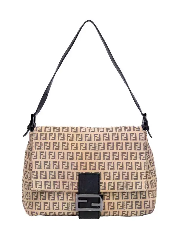 Fendi Monogram Buckle Shoulder Bag - Neutrals