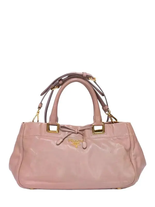 Prada Leather Top Handle Handbag - Pink
