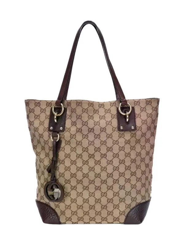 Gucci Medium Logo-charm Tote Bag - Neutrals