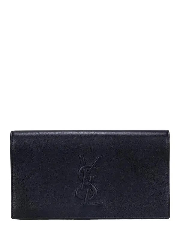 Saint Laurent Logo-embossed Clutch - Black