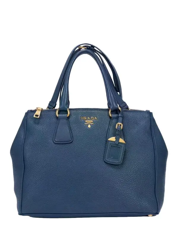 Prada Leather Tote Bag - Blue