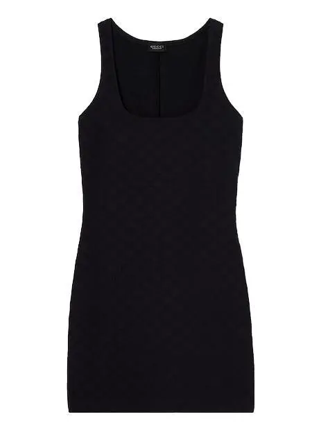Gucci Gg Jacquard Jersey Dress - Black