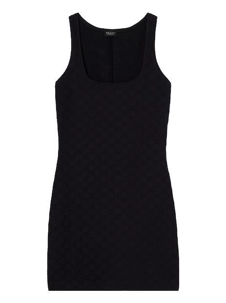Gucci Gg Jersey Jacquard Dress - Black