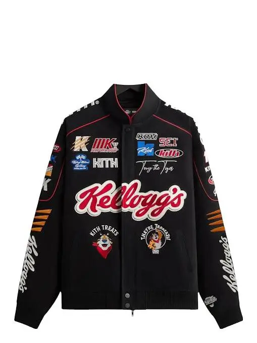 Kith Treats Kellogg’s Frosted Flakes Cereal Tony The Tiger Racing Jacket - Black