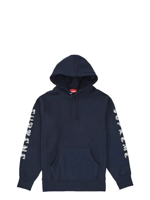 Supreme Gradient Sleeve Hooded Sweatshirt - Navy Blue