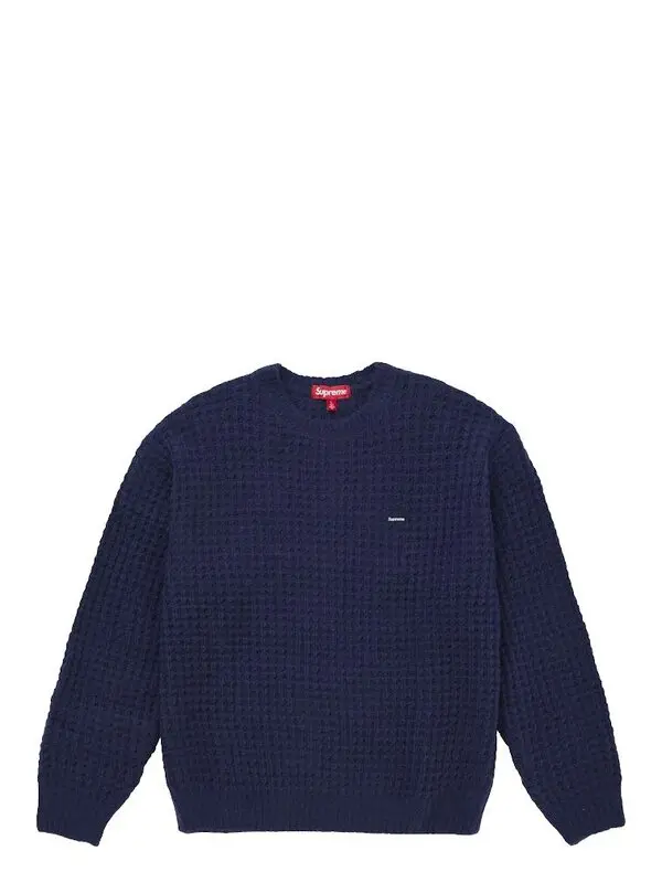 Supreme Small Box Waffle Knit Sweater - Navy Blue