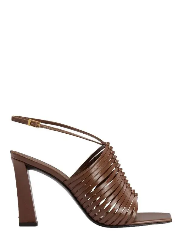 GIUSEPPE ZANOTTI Jane 90 Woven Leather Sandals - Gold