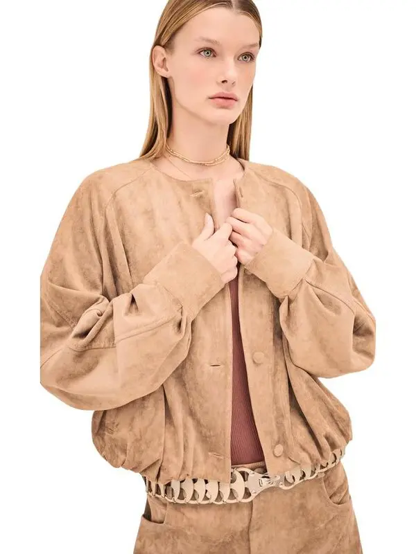 Alexis Cruz Suede Jacket - Brown