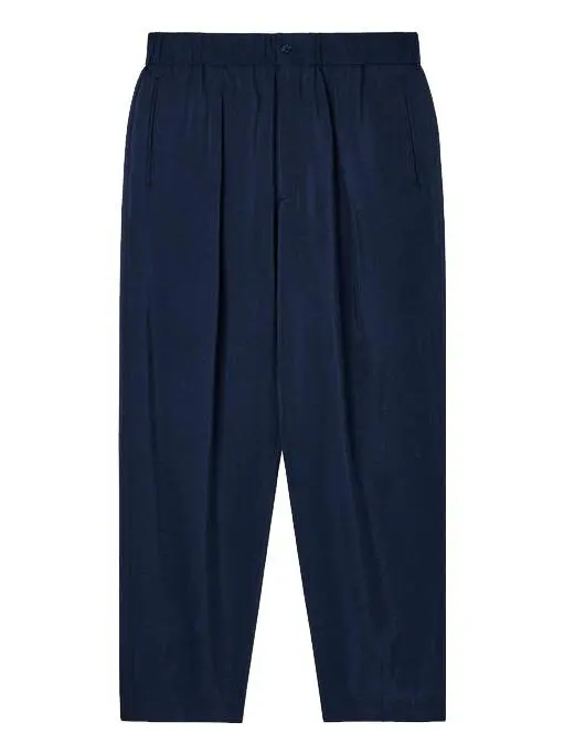 Giorgio Armani Washed Silk-blend Trousers - Natural