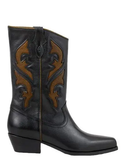 Ba&sh Curtis Leather Cowboy Boots - Black