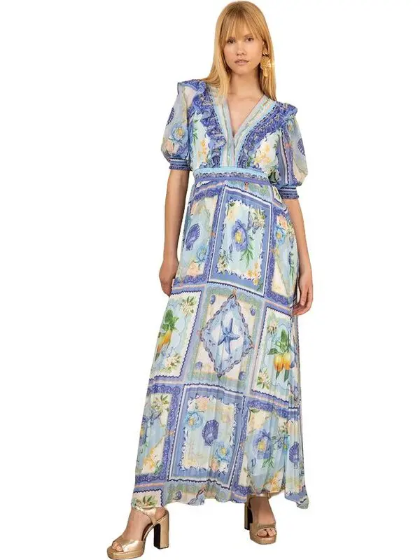 Hale Bob Lovisa Chiffon Maxi Dress - Blue
