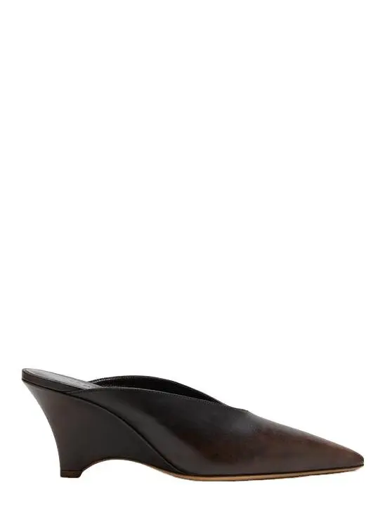 Le Monde Beryl Victoria Wedge In Spazzolato Leather - Brown
