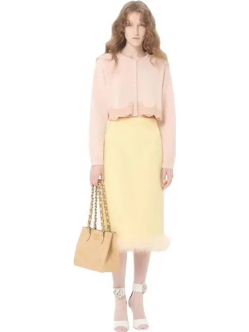 Valentino Garavani Wool Cardigan With Lace - Pink