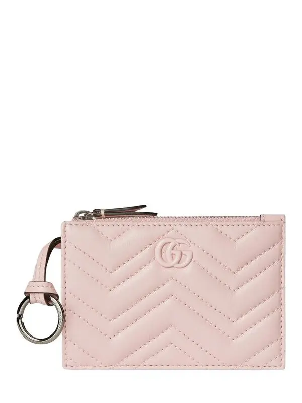 Gucci Gg Marmont Zip Key Pouch - Pink