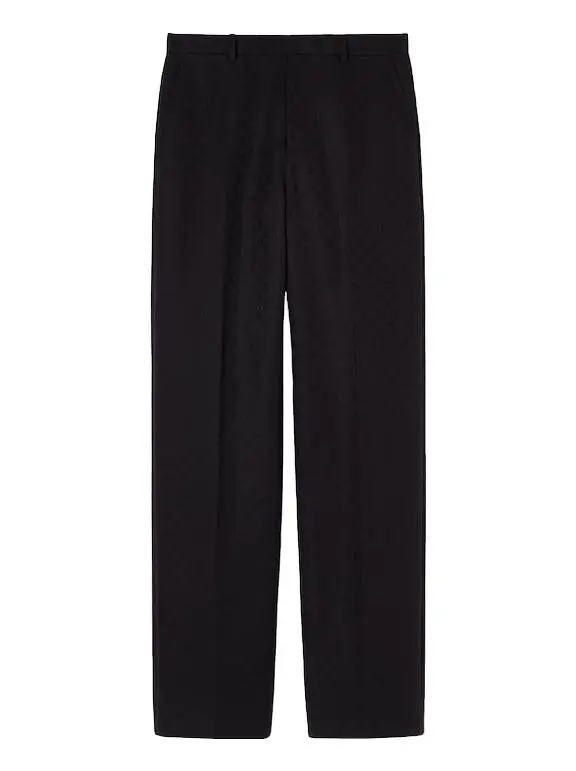 Gucci Gg Cotton Canvas Pants - Black