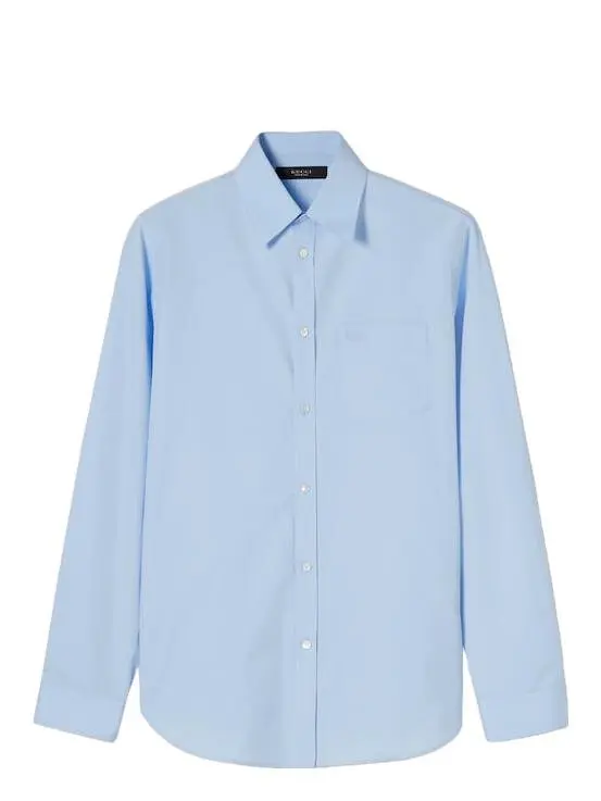 Gucci Cotton Poplin Shirt With Embroidery - Blue