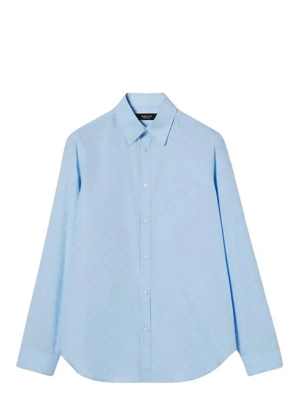 Gucci Gg Cotton Poplin Shirt - Blue