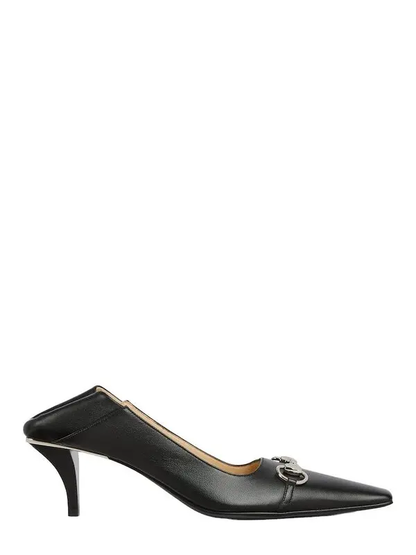 Gucci Leather Vittoria Pump With Horsebit - Black