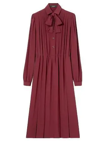 Gucci Silk Crêpe De Chine Dress - Bordeaux