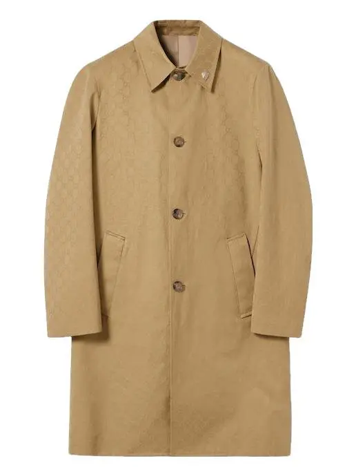 Gucci Gg Cotton Gabardine Coat - Beige