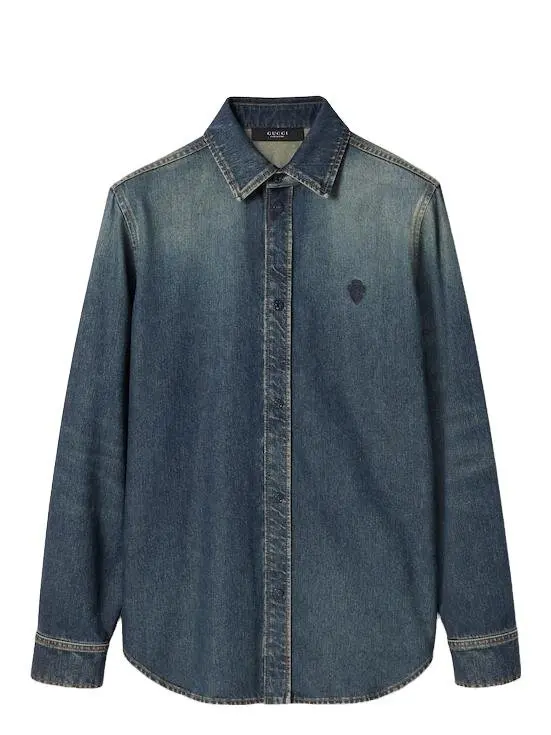 Gucci Washed Certified Cotton Denim Shirt - Blue