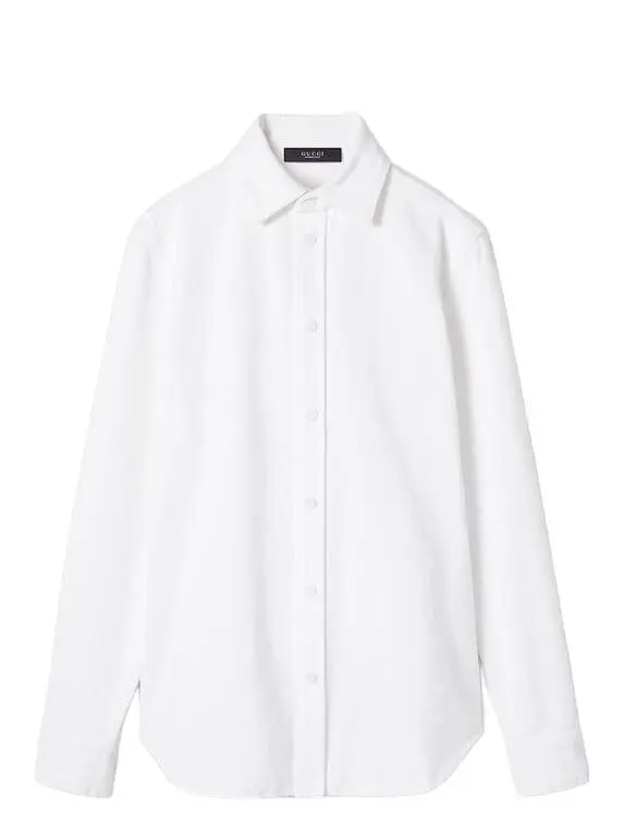 Gucci Washed Certified Cotton Denim Shirt - White