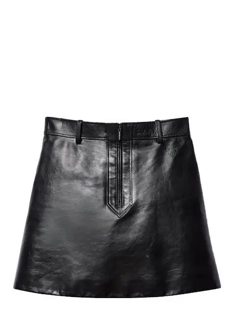 Gucci Leather Mini Skirt - Black
