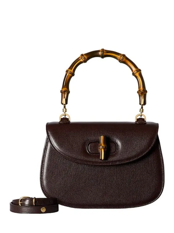 Gucci Bamboo 1947 Small Leather Shoulder Bag - Brown