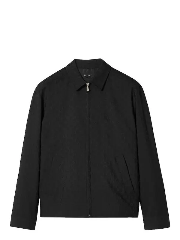 Gucci Gg Wool Zip Jacket - Black