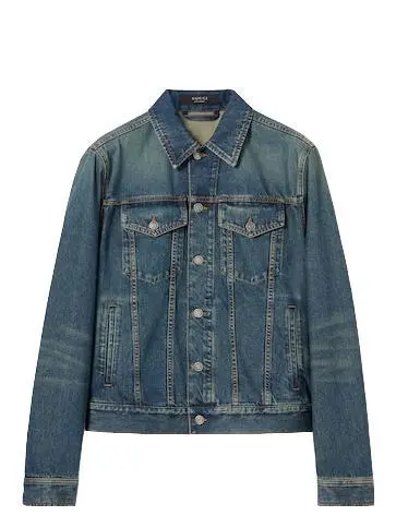 Gucci Cotton Denim Jacket With Horsebit - Blue