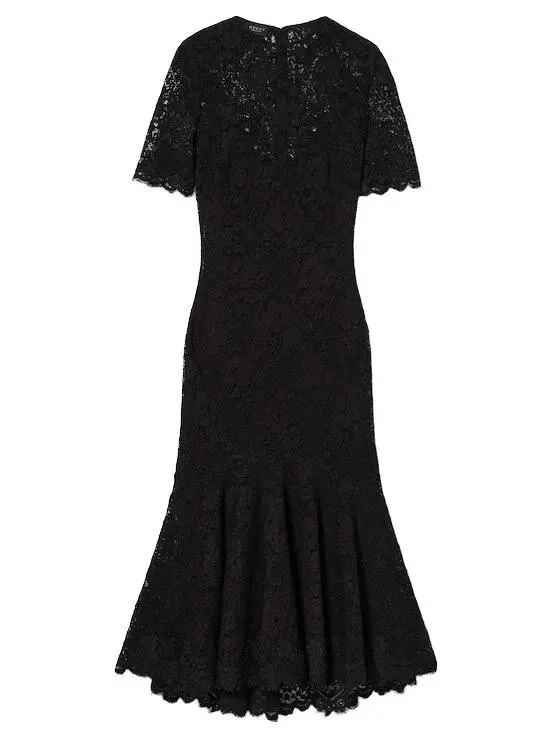 Gucci Gg Flower Stretch Lace Dress - Black