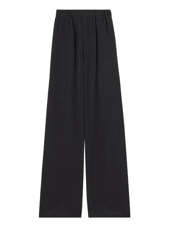 Gucci Silk Crêpe De Chine Wide Leg Pants - Black